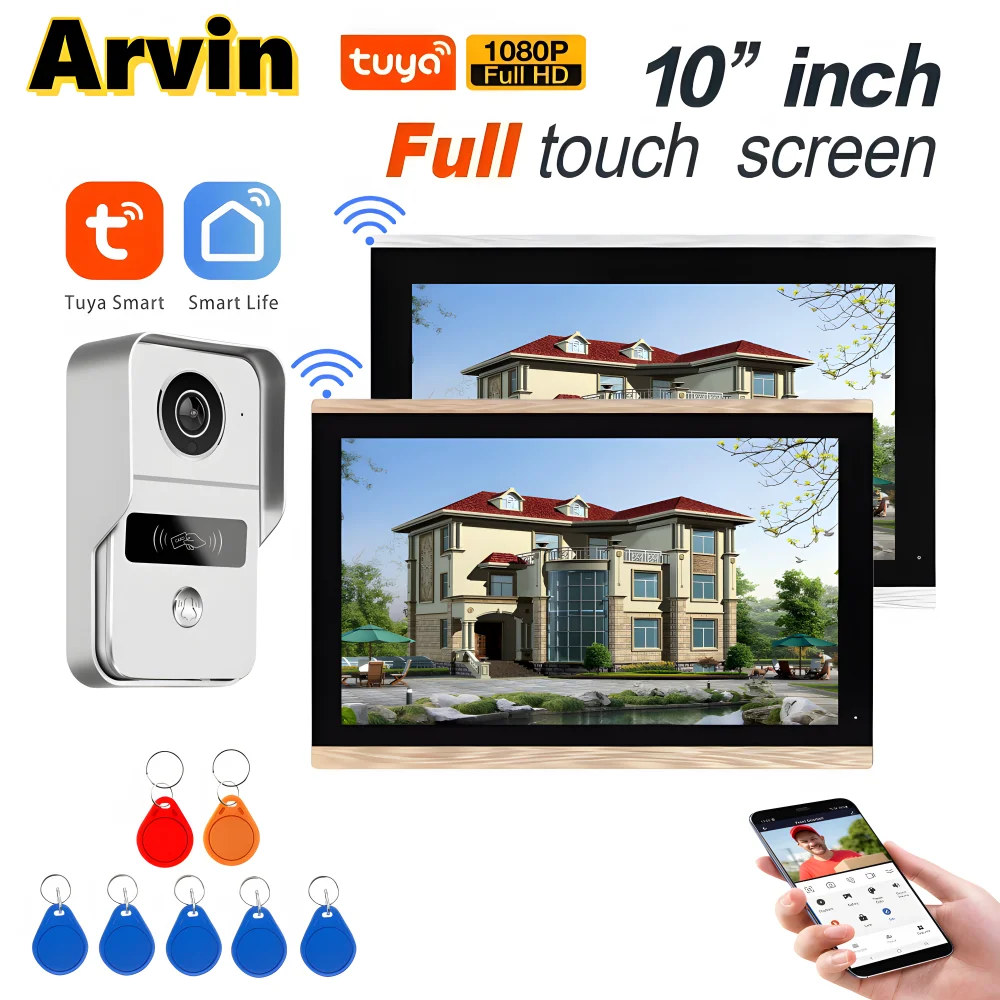 10-Inch-Tuya-Smart-Wifi-Video-Intercom-System-With-Wifi-Doorbell-Camera ...