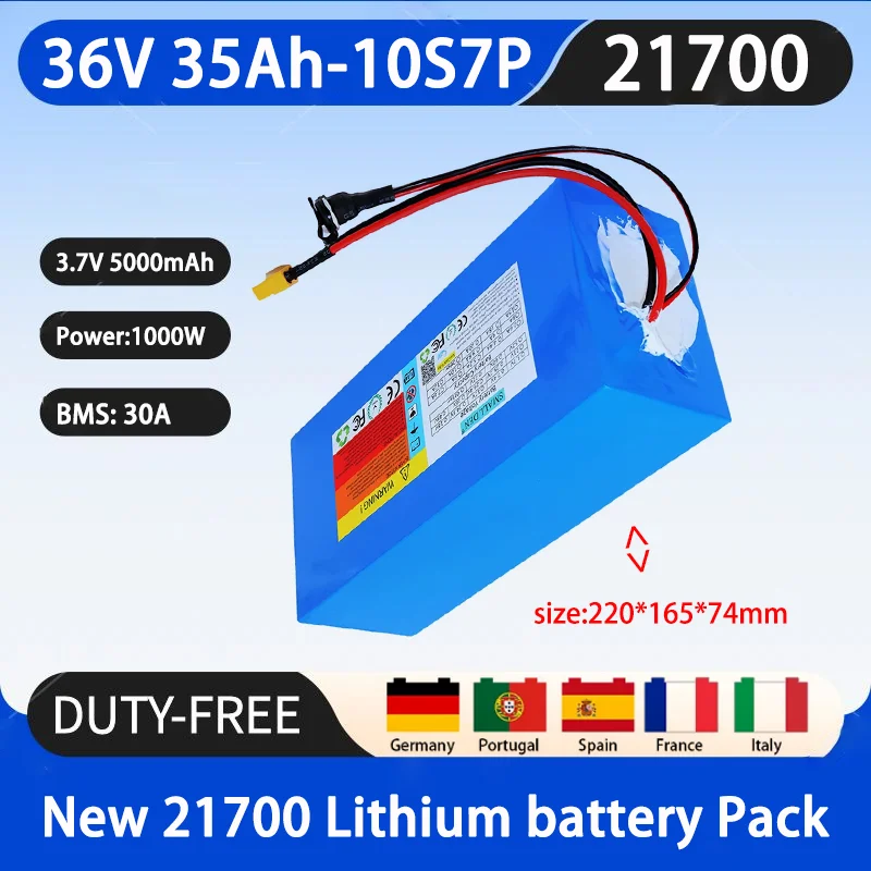 New-36V-35Ah-21700-10S7P-A-class-lithium-battery-pack-1000W-high-power ...