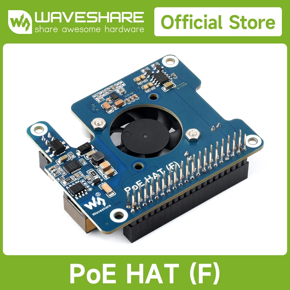 Official-Guarantee-Waveshare-PoE-HAT-F-For-Raspberry-Pi-5-Cooling-Fan ...