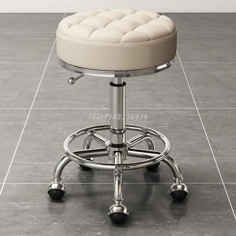 Beauty-Salon-Stool-Pulley-Rotating-Lift-Stool-Stainless-Steel-Large ...