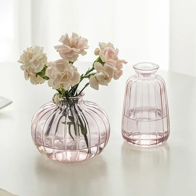 Decorative-Flower-Bottle-Modern-Mini-Glass-Vase-for-Flowers-Transparent ...
