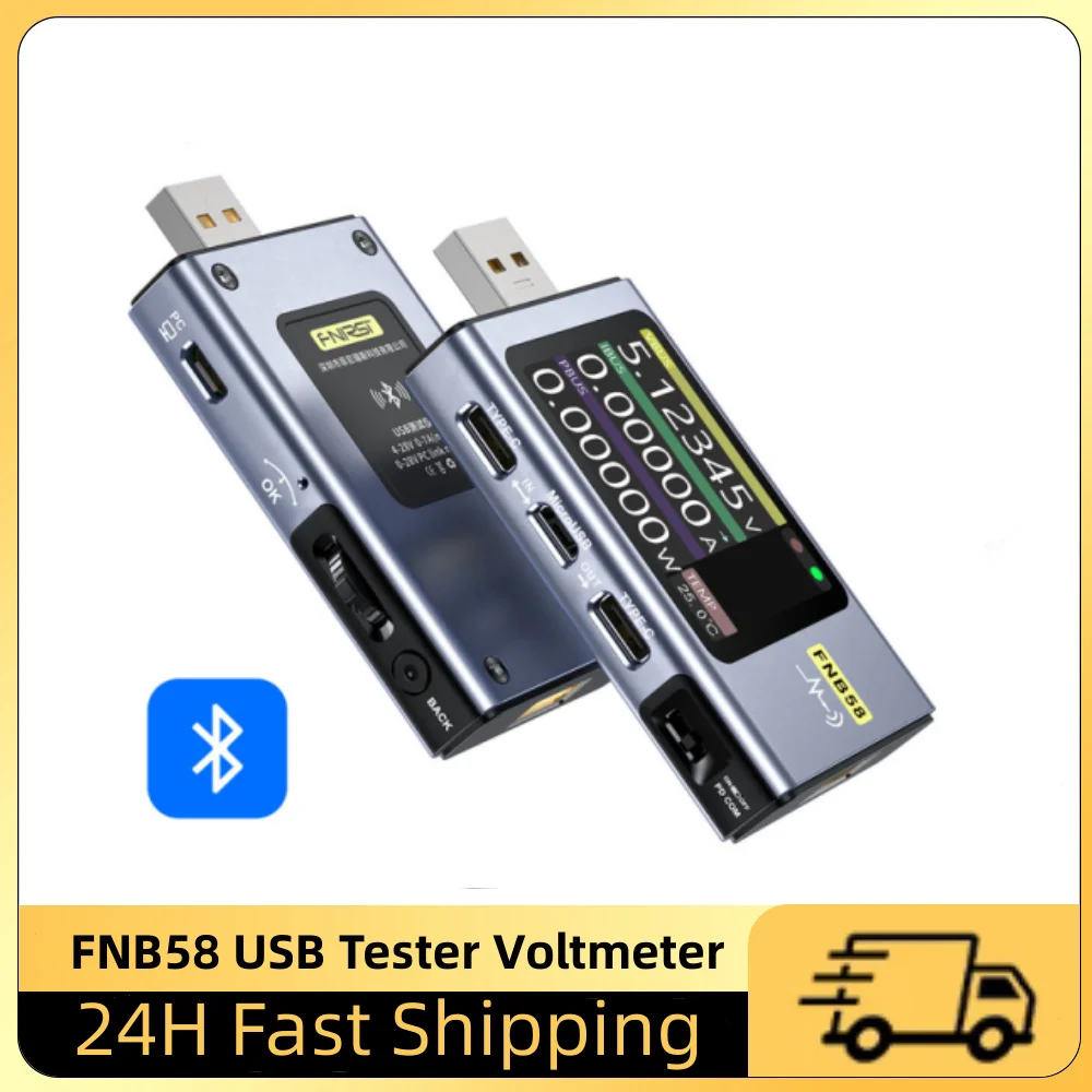 FNIRSI-FNB58-USB-Tester-Voltmeter-Ammeter-TYPE-C-Fast-Charge-Detection ...
