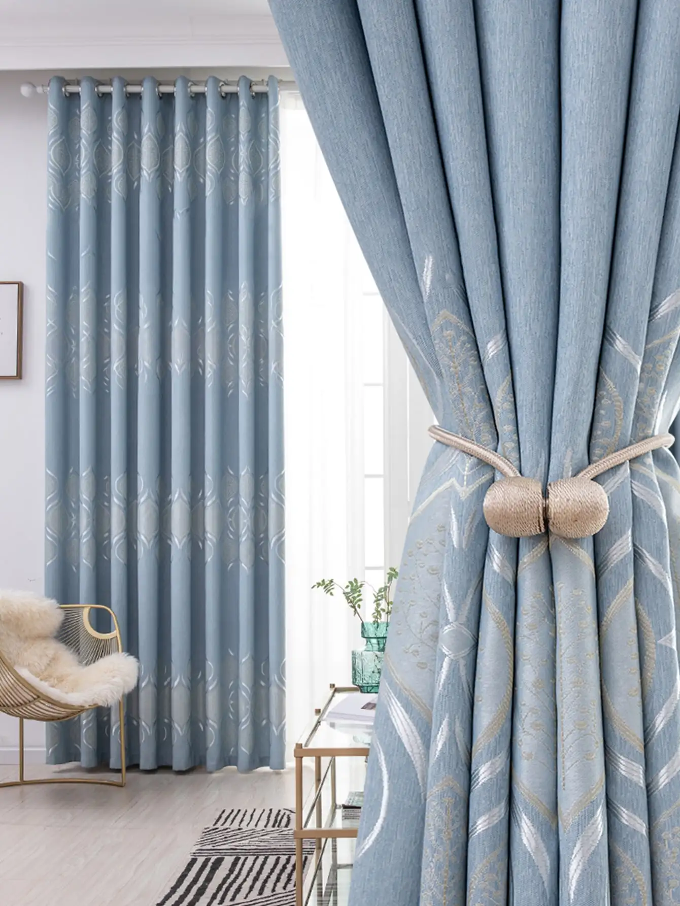 New-Cheap-Polyester-High-Shading-Solid-Color-bluey-Custom-Modern-Stock ...