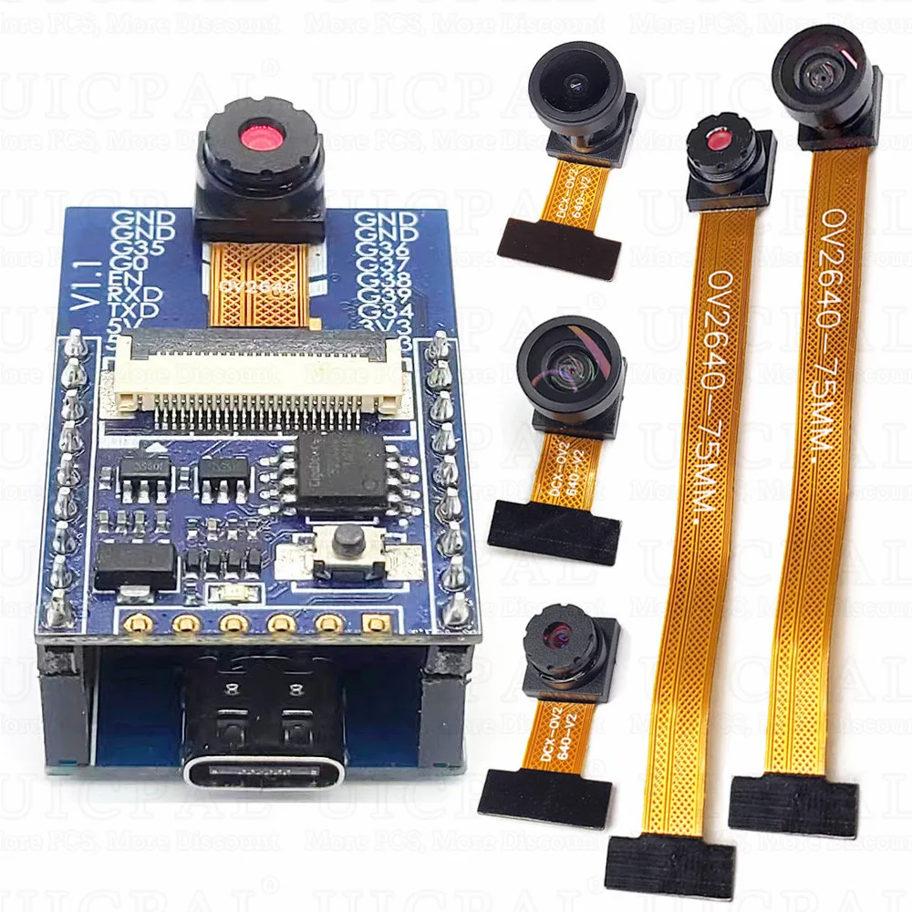 Esp32 cam com ov2640 câmera módulo kit 66 120 160 graus 650nm 850nm visão noturna dvp 24pin 2mp ...