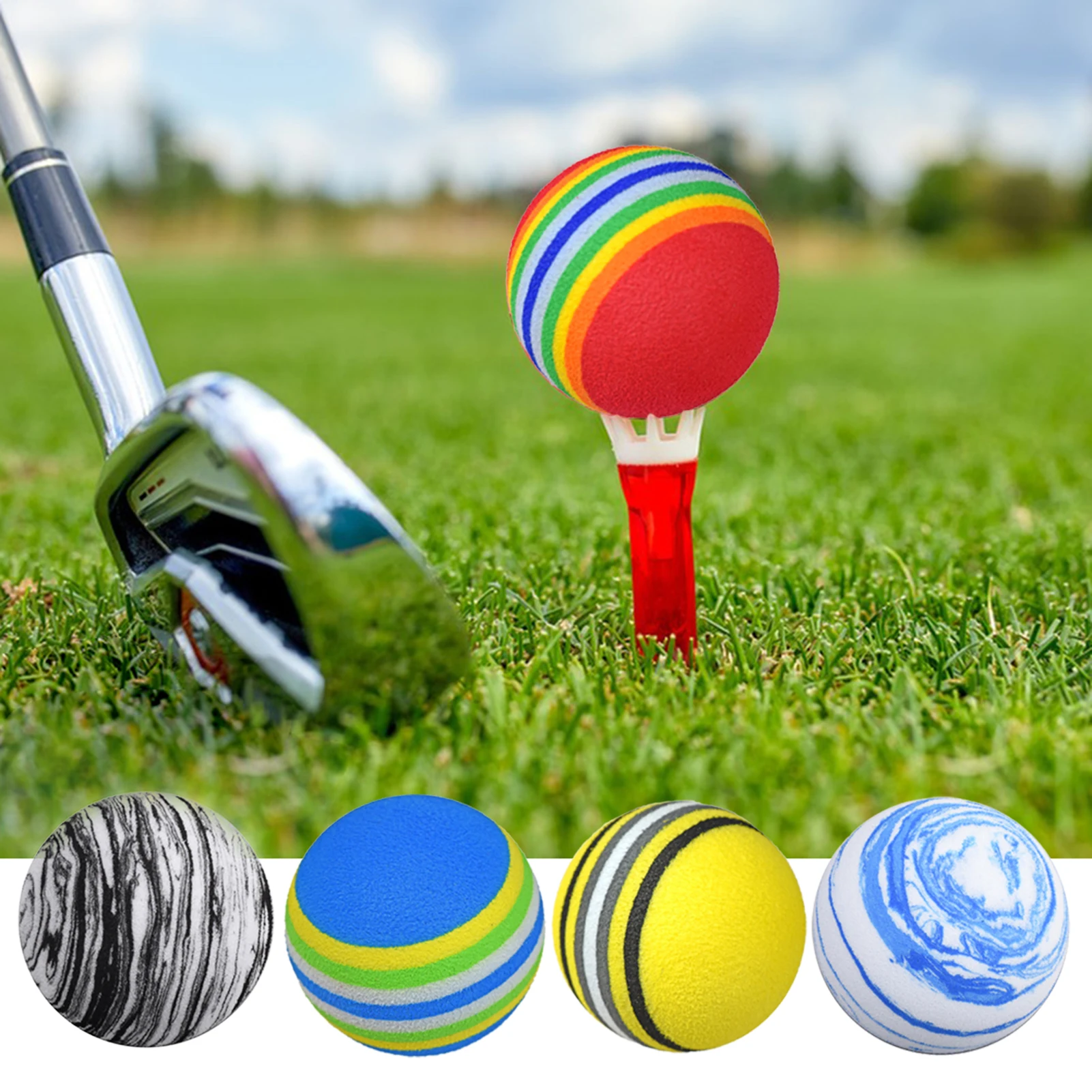 20pcs-Eva-Golfs-Balls-Portable-Rainbow-Stripe-Practice-High-Resilience ...