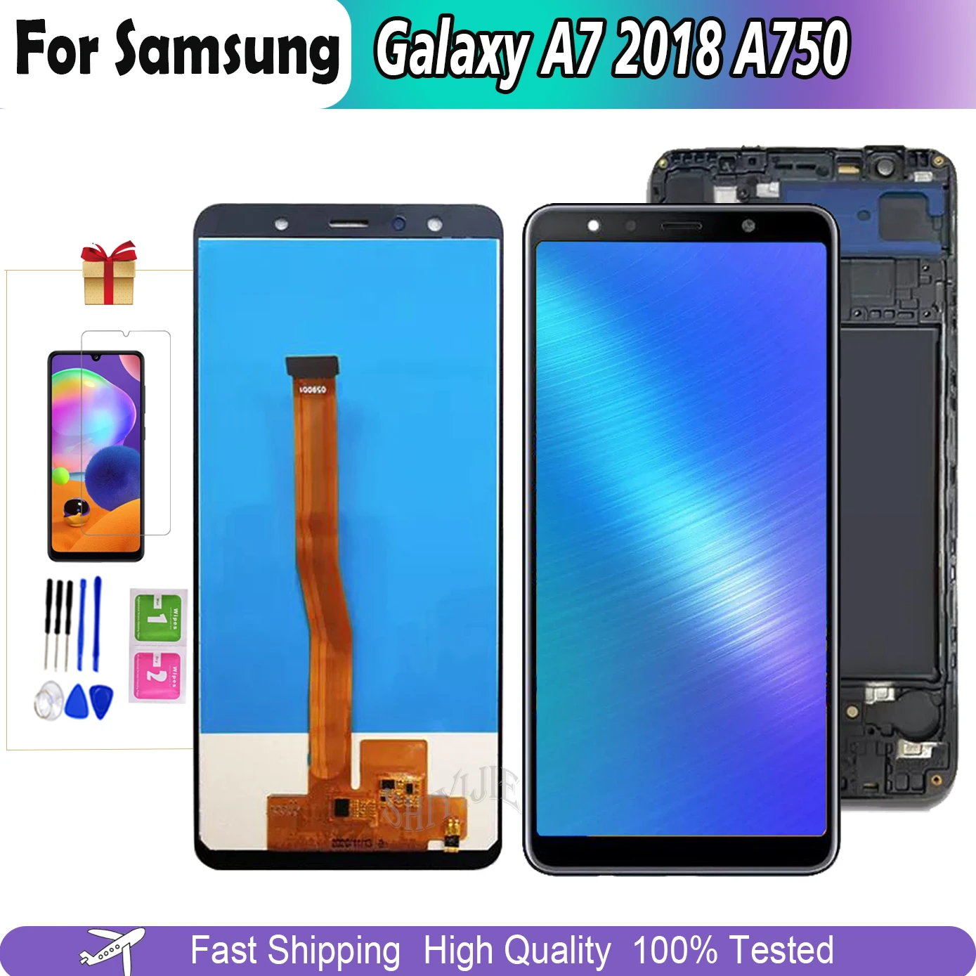 6.0" Super Amoled For Samsung Galaxy A7 2018 A750 Lcd Display Touch ...