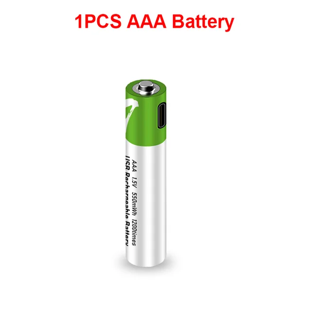 High capacity 1.5V AAA 750 mWh USB rechargeable li-ion battery for ...