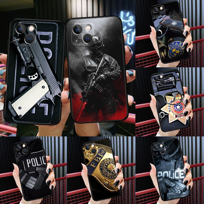 Symbol Police Phone Case para iPhone 12 13 Mini SE 2020 6S 7 8 Plus X ...