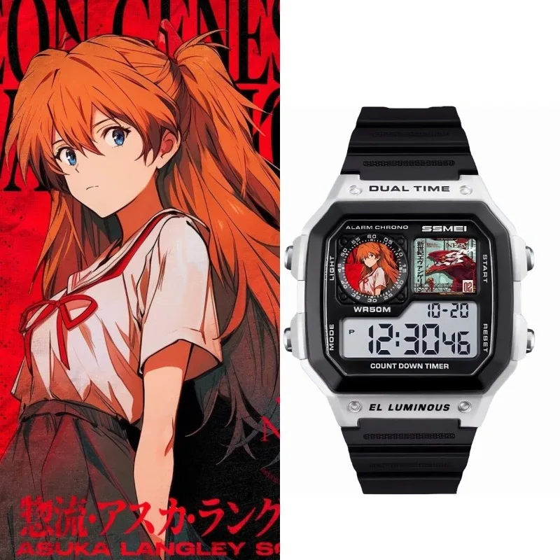 Reloj-de-ne-n-Genesis-Evangelion-Asuka-anime-peripheral-reloj-electr ...