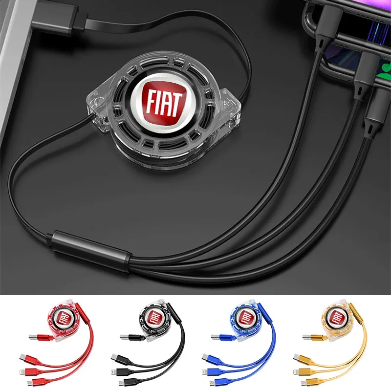 Retractable 3 In 1 Type C Micro Lightning USB Fast Charging Cable For ...