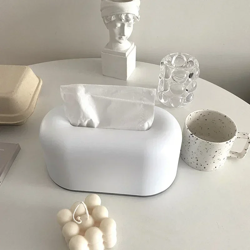 Ins White Plastic Tissue Box Table Organizer Kitchen Bedroom Storage ...