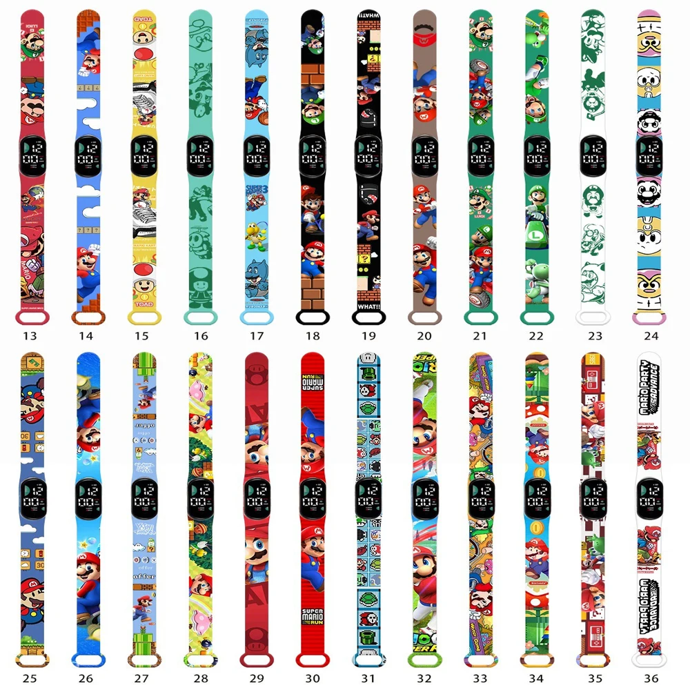 Super-Mario-Bros-reloj-electr-nico-LED-para-ni-os-pulsera-t-ctil ...
