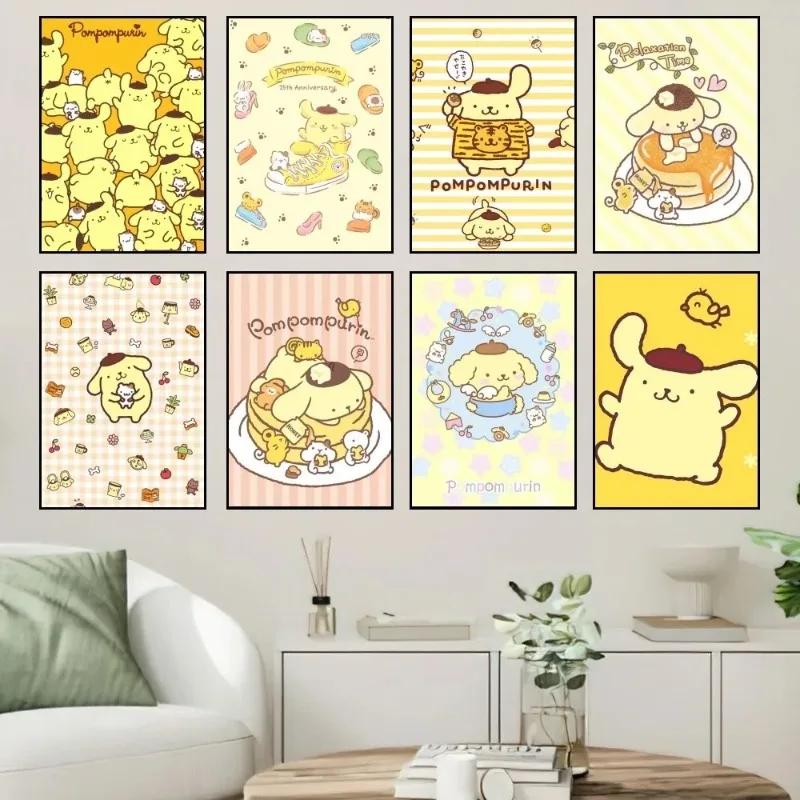 MINISO-Cute-Sanrio-Pom-Pom-Purin-Poster-Prints-Wall-Painting-Bedroom ...