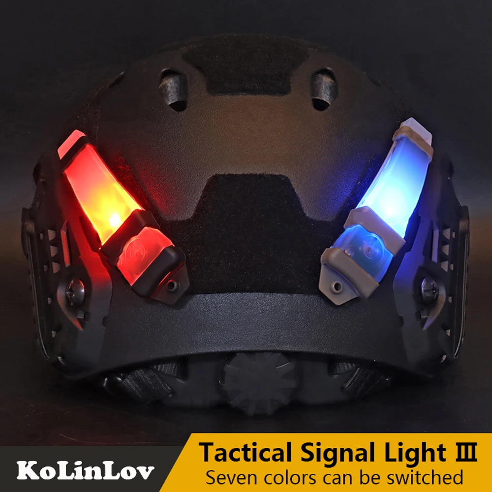NEW 3 Version Tactical Signal Light 7 Colors Can Be Switched Helmet ...