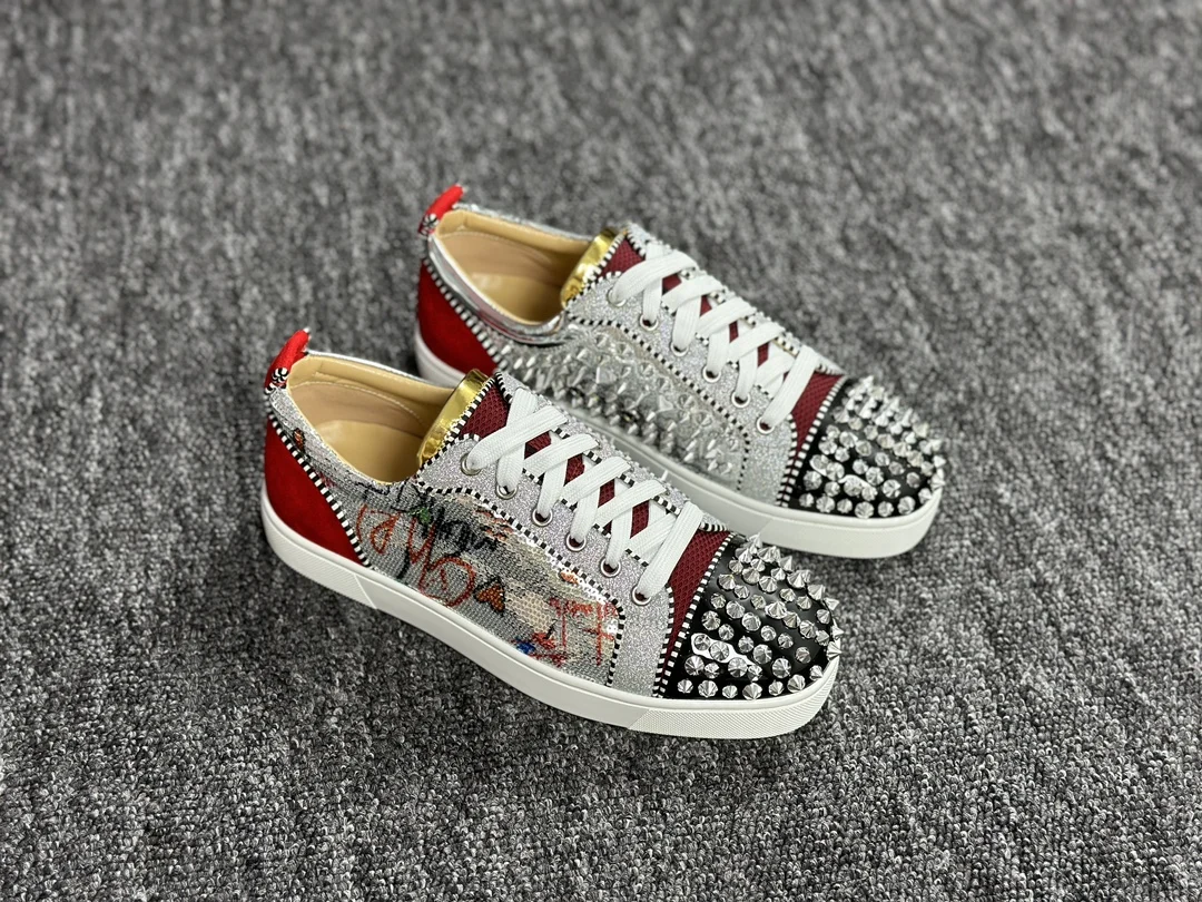 Red-Soled-Shoes-Mixed-Colors-Leisure-Shoes-Walking-Outdoor-Sports-Red ...