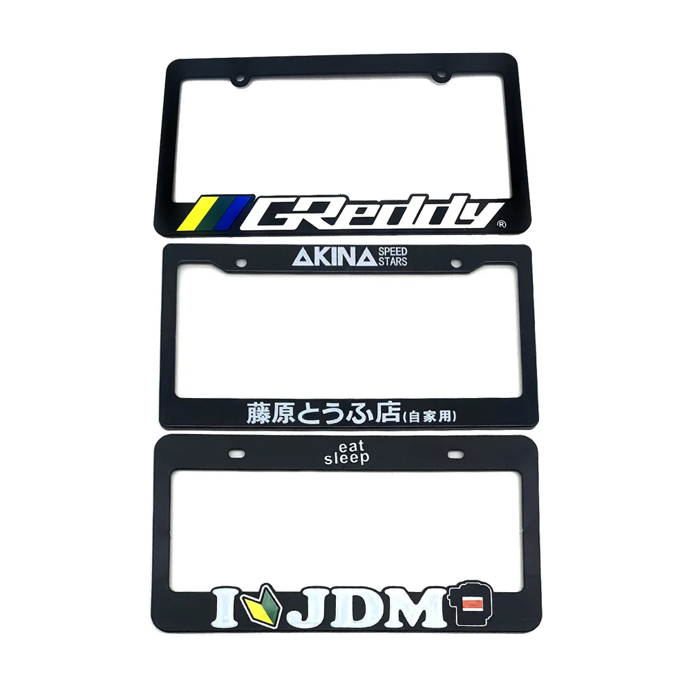 Newest 2PCS JDM Style Initial D Car License Plate Frame Car Styling ...