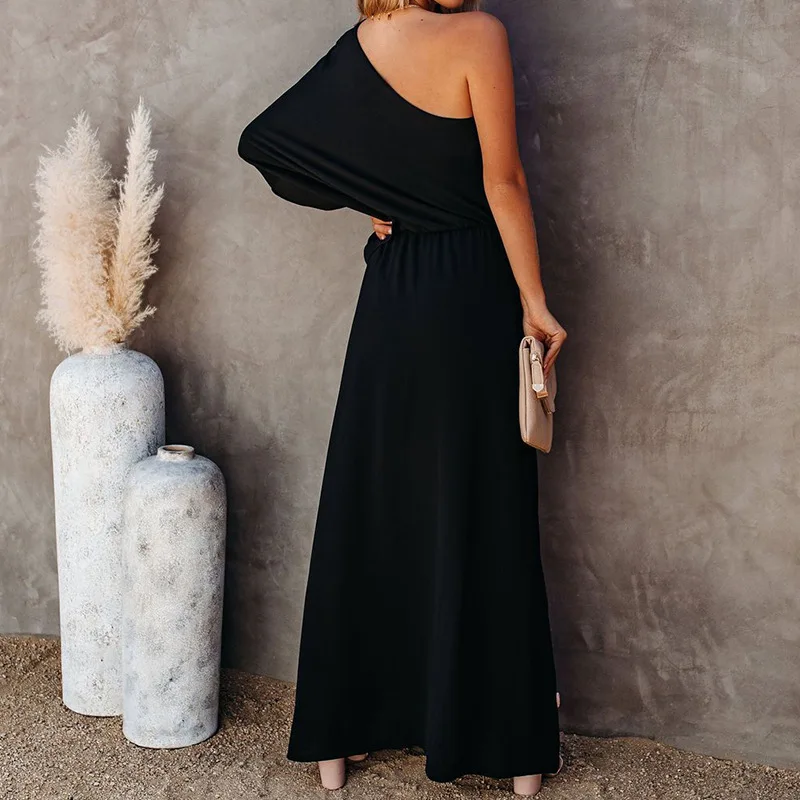 One Shoulder Batman Sleeve Party Solid Color Casual Elegant Design Boho ...