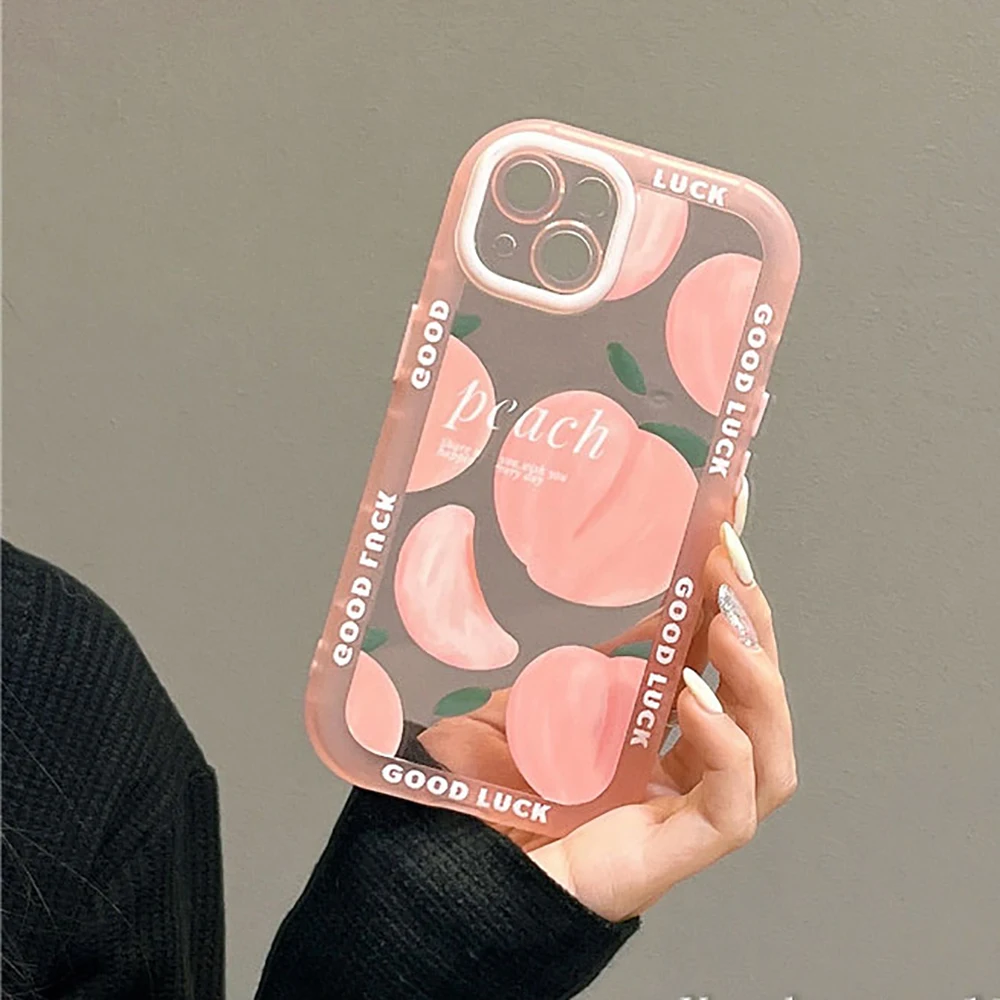 Fruit Pink Peach Phone Case | Case Iphone Cute Peach | Silicone Peach ...