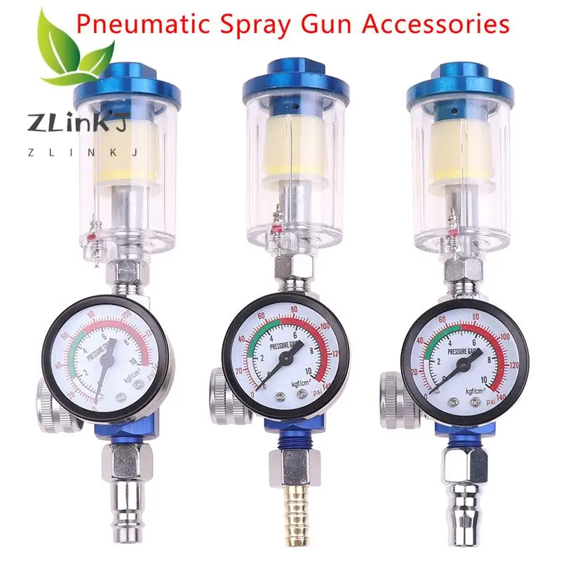 Pneumatic-Spray-Gun-Air-Regulator-Gauge-Water-Trap-Filter-Tool-JP-EU-US ...