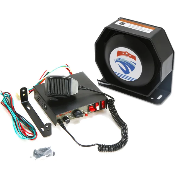 자동차 경고 경적, 경찰 사이렌, 손 마이크, 확성기, 비상 CJB 자동 경보 시스템, 200W 8 큰 소리, 12V 24V