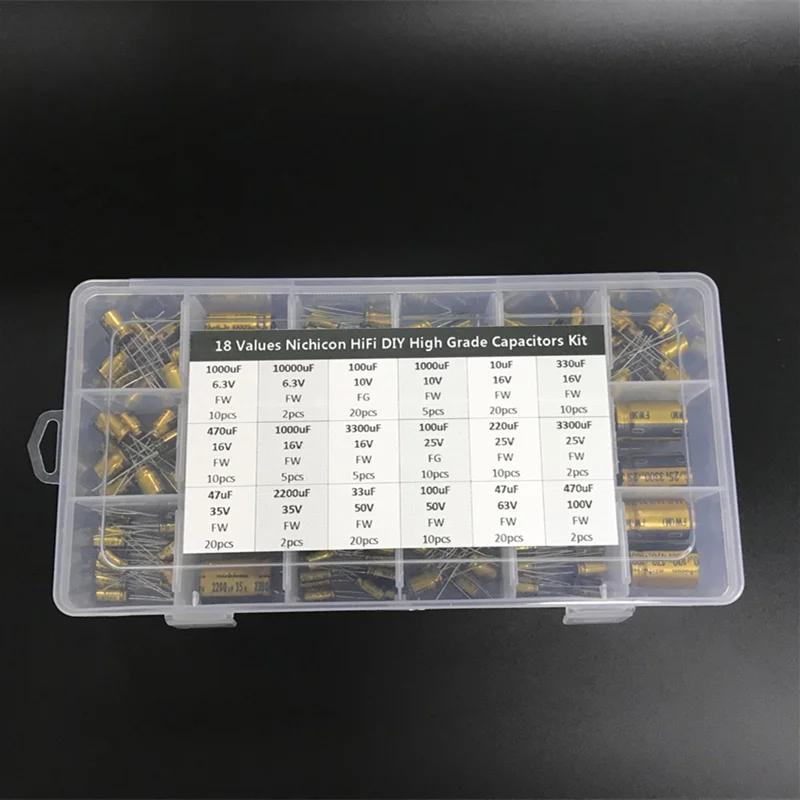 18 Values Nichicon Fw/fg Hifi Diy High Grade Audio Capacitor Assorted ...