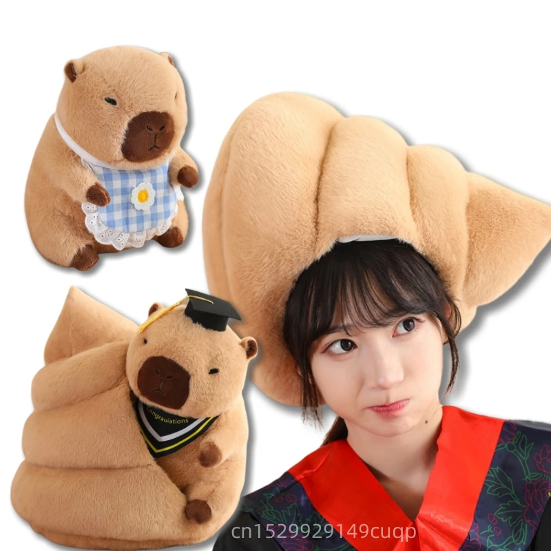 30-40cm-Kawaii-Creative-Capybara-Plush-Doll-With-Bib-Graduation-Poop ...
