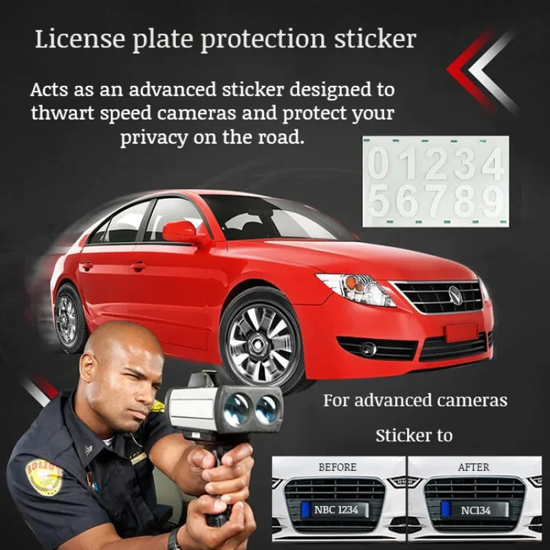 License-plate-reflective-stickers-Car-license-Phone-Digits-Numeral-Car ...