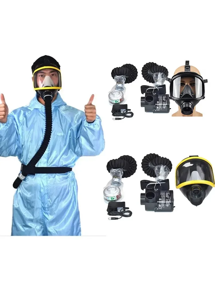 Protective-Electric-Constant-Flow-Supplied-Air-Fed-Full-Face-Gas-Mask ...