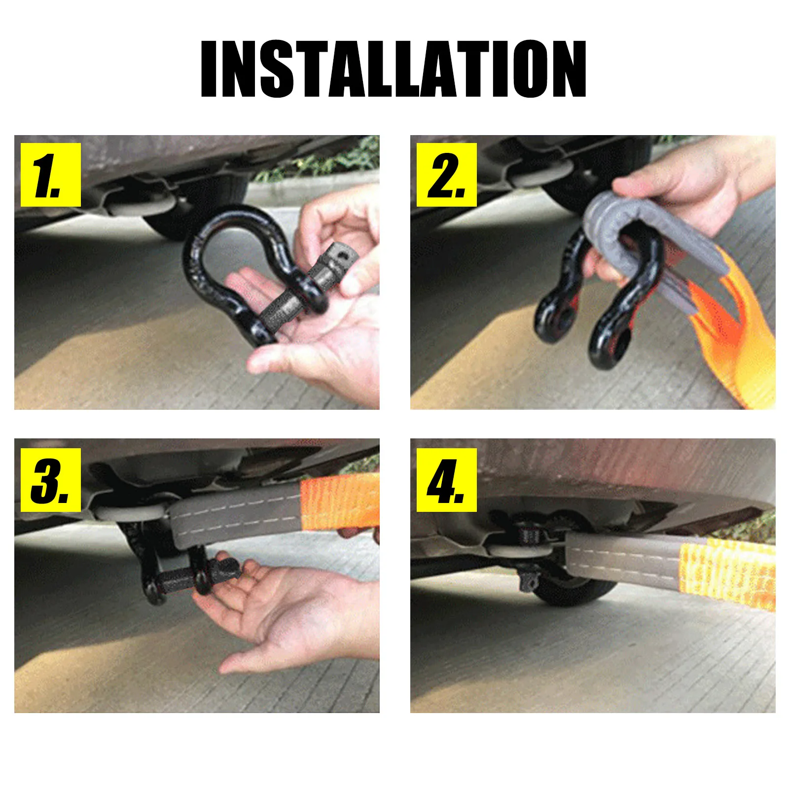 Overlanding Accessories OXFORD TOW STRAP WITH HOOKS 15000 LBS YELLOW ...