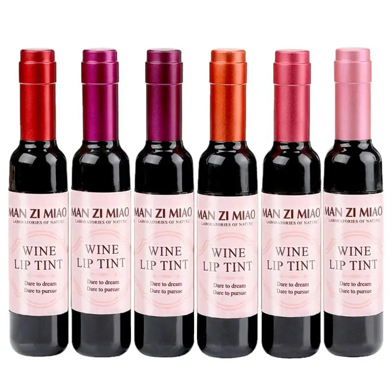 Wine Bottle Lip Stains Kit Wine Bottle Lip Gloss Set 6 Colors Wine Lip ...
