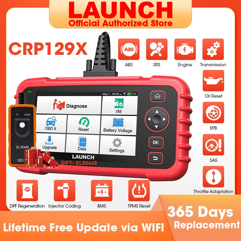 Launch Obd2 Scanner Crp129x Car Scan Tool Obdii Diagnostic Machine Code ...