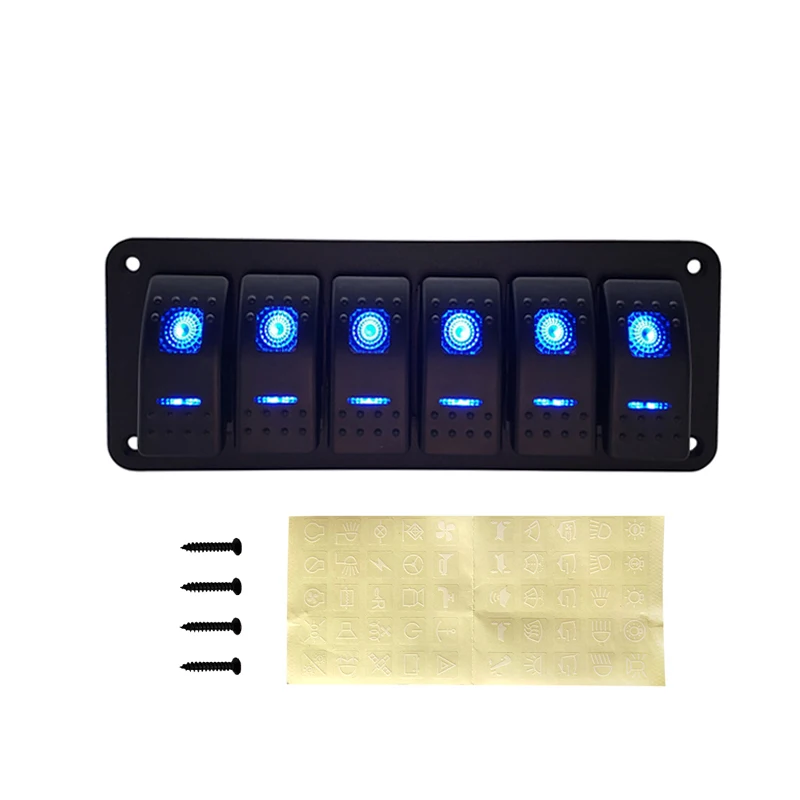 6-Gang-Rocker-Switch-Panel-LED-12V-24V-Toggle-Switch-Panel-for-Car ...