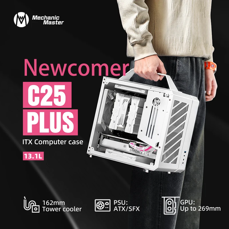 Mechanic Master C25Plus PC 케이스 ITX MATX 휴대용 클래식 산업 디자인 다기능 알루미늄 미니 컴퓨터 ...
