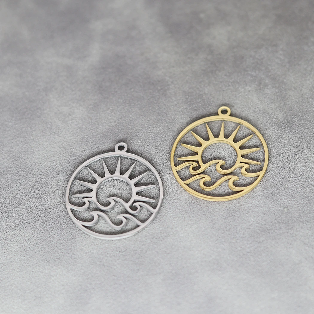 3pcs-lot-Fashion-Metal-Round-Sunset-Charms-For-Jewelry-Making-Stainless ...
