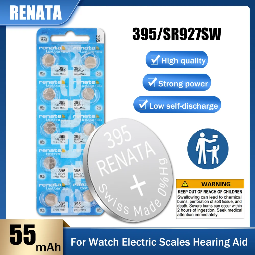 10PCS 1.55V 100% Original Renata 395 SR927SW LR927W AG7 LR927 LR57 399 ...