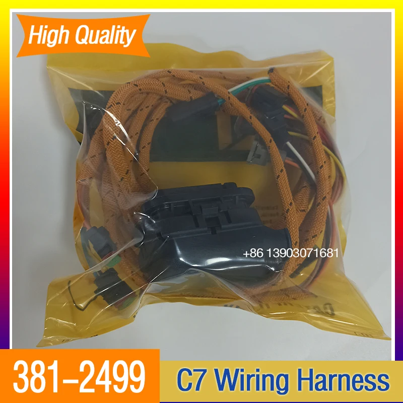 New Type E324D E325D Excavator Wire Harness Cable 381-2499 C7 Engine ...