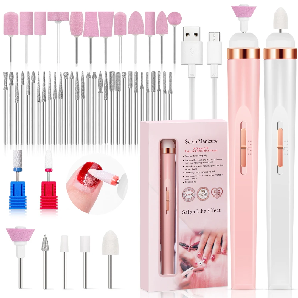 Electric Nail Drill Machine Portable Electric Nail File Rechargeable ...