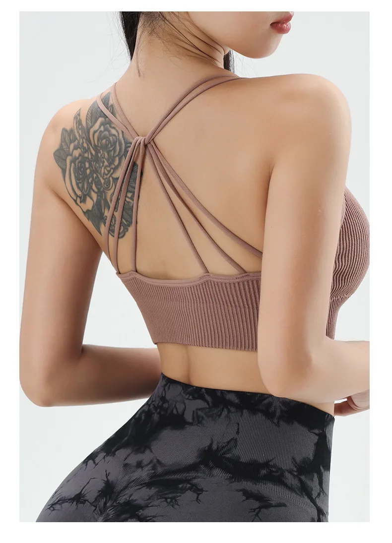 Brassière de sport,Soutien-gorge Push Up de dehors pour Femme,Sous-vêtements de Yoga,Antichoc ...