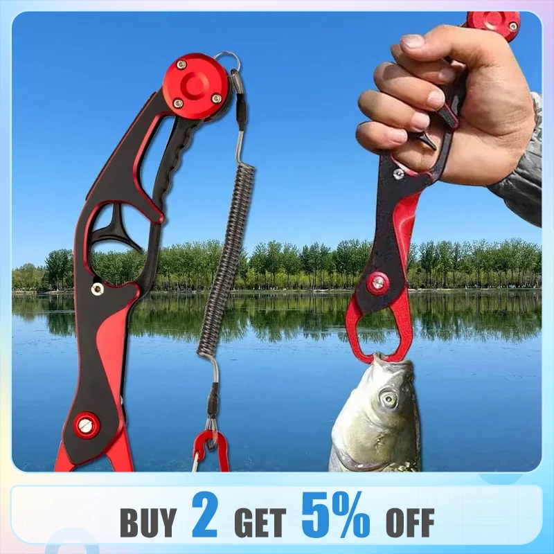 Aluminum-Fishing-Tools-Portable-Light-Fish-Lip-Grip-Fishing-Gripper ...