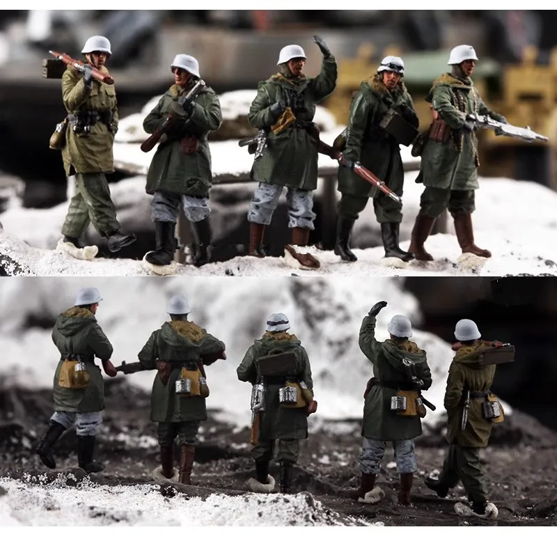 1/72 Scale German Winter Soldiers 5pcs Action Figures Model Toy DIY ...