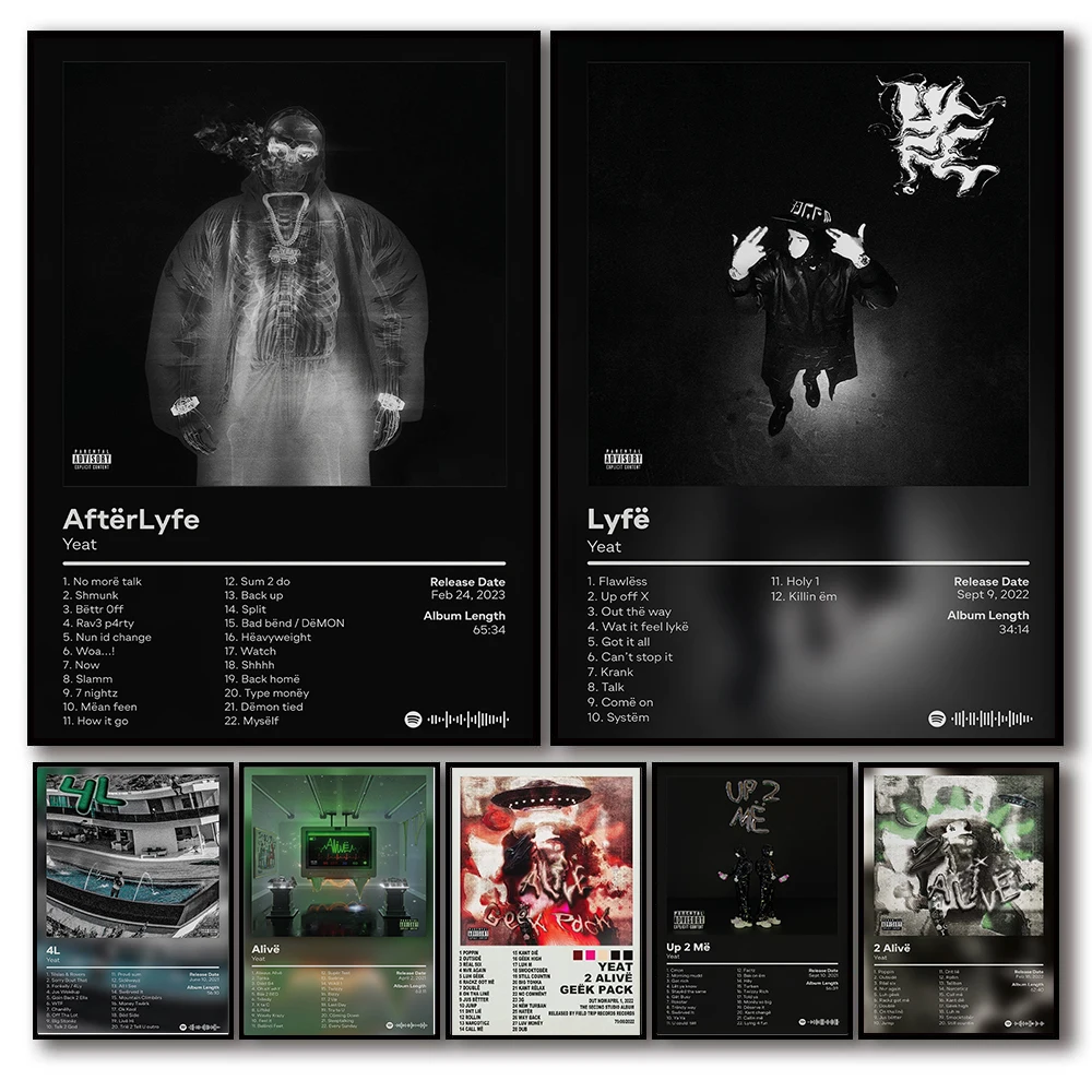 American Pop Hip Hop Rapper Yeat Posters Music Album Afterlyfe ...