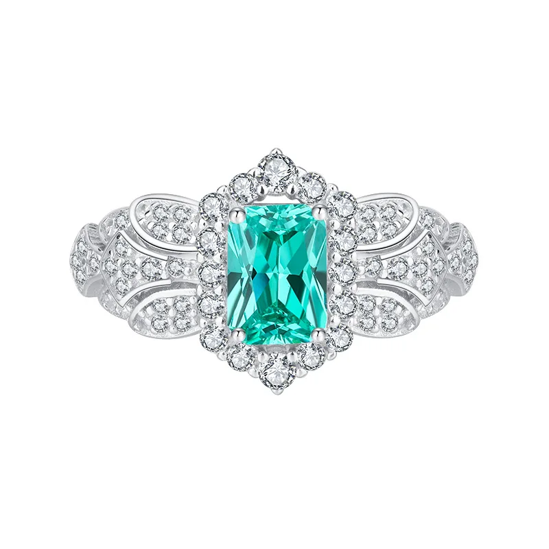 S925-Silver-Imitation-Green-Tourmaline-Square-3-Carat-Vintage-Style ...