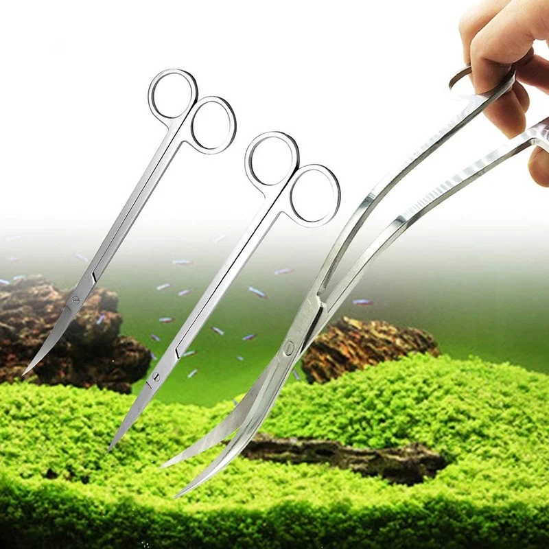 Aquarium-Cleaning-Tools-Kit-Fish-Tank-Aquatic-Trimming-Plant-Tweezers ...