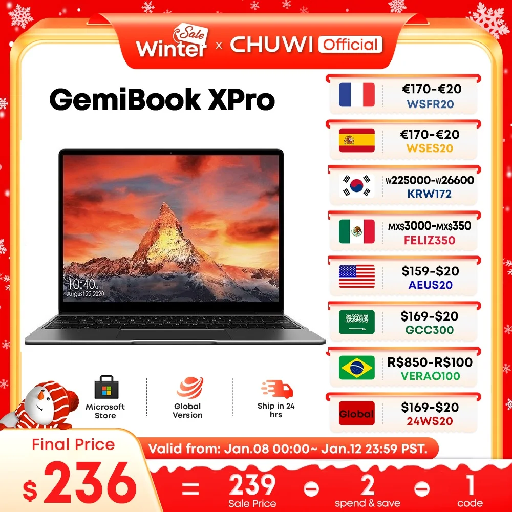 CHUWI GemiBook XPro 14inch UHD Screen Laptop 8GB RAM 256GB SSD Intel ...