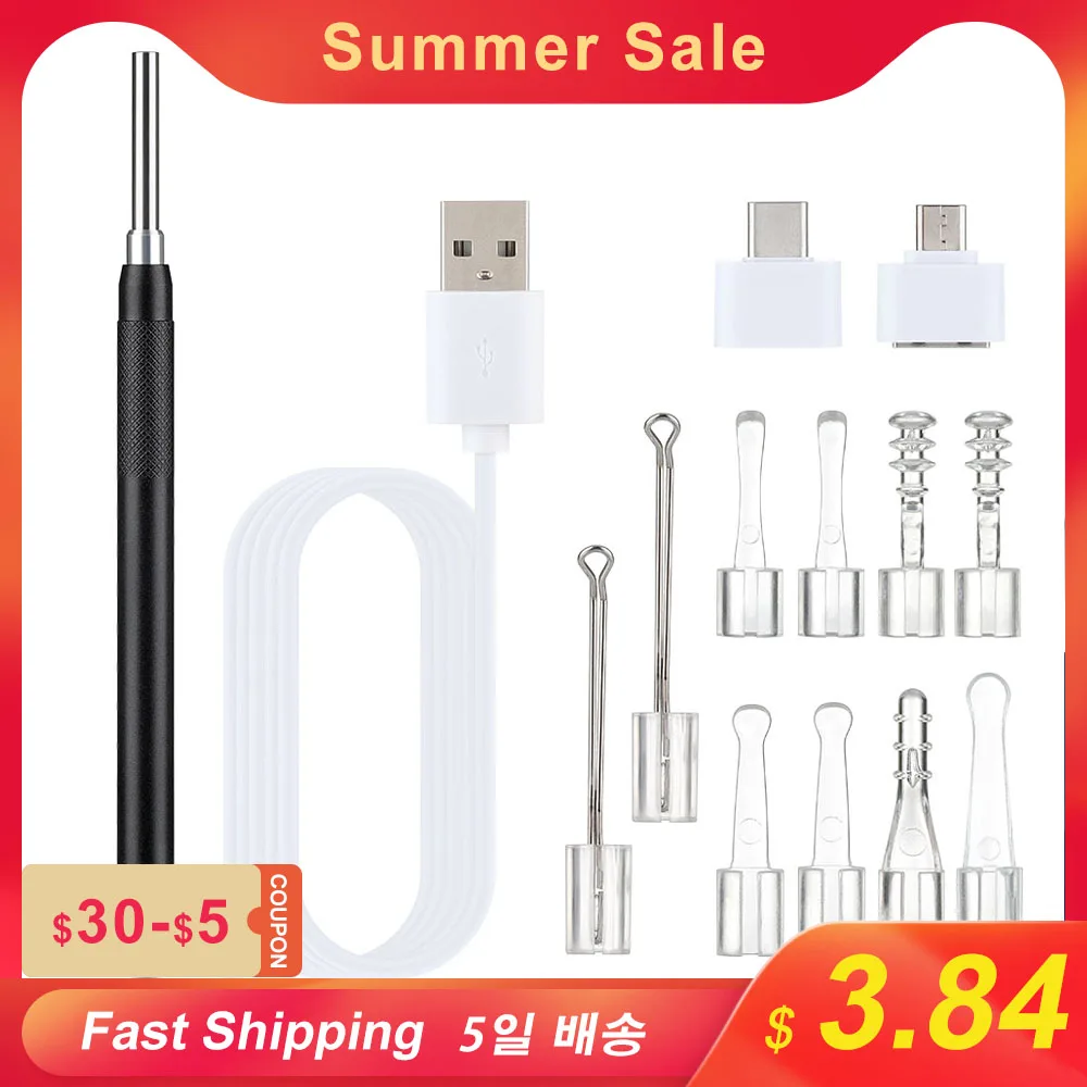 Smart Visual Earpick Endoscope Spoon Ear Cleaner Camera Otoscope Ear ...
