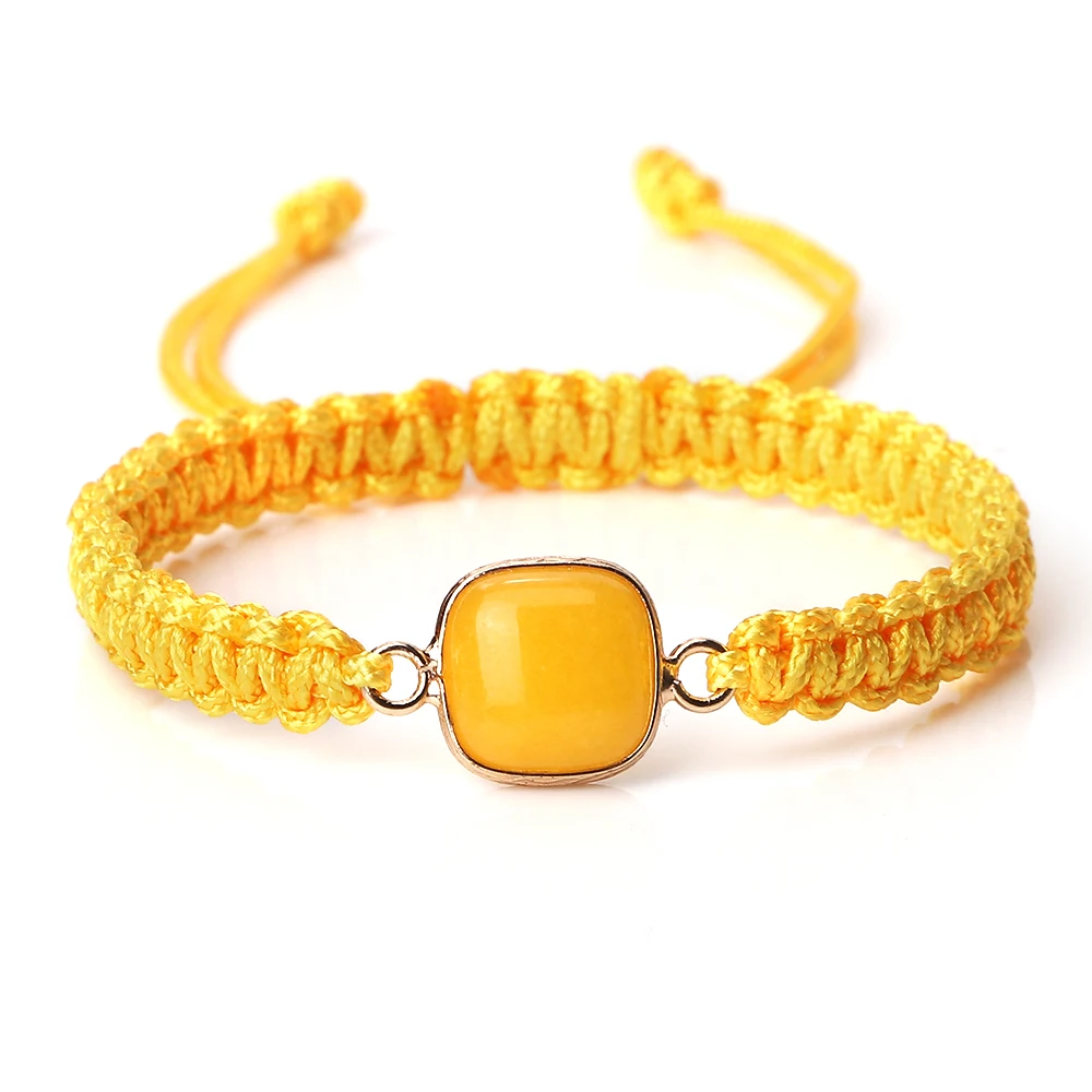 Ethnic Tibetan Woven Yellow String Bracelets & Bangle For Women Men ...