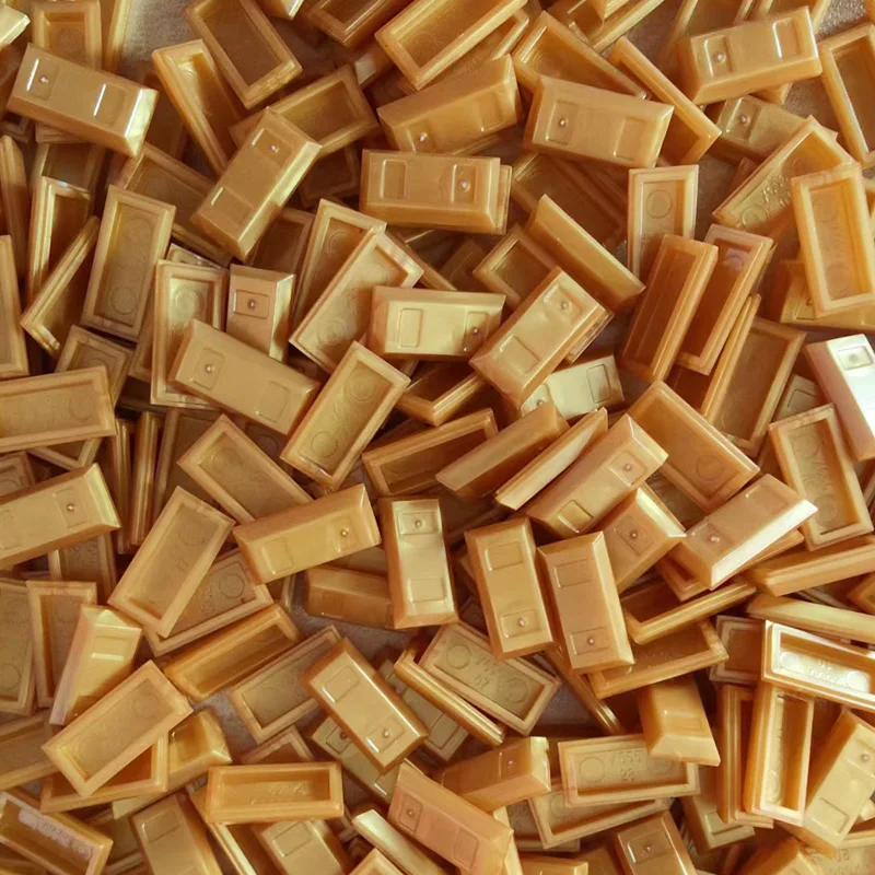 400pcs-1x2-Small-Particle-Building-Block-Gold-bars-Imitation-Metal ...