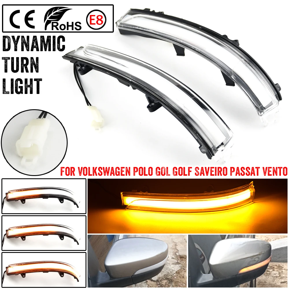 LED Dynamic Indicator Turn Signal Light Blinker Mirror Lamp For VW ...
