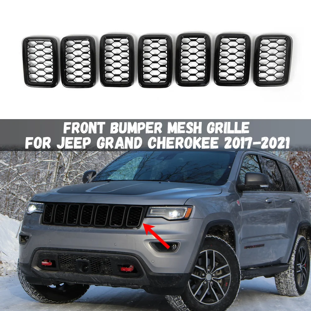 Car Front Bumper Racing Grills For Jeep Grand Cherokee 2017 2018 2019 ...