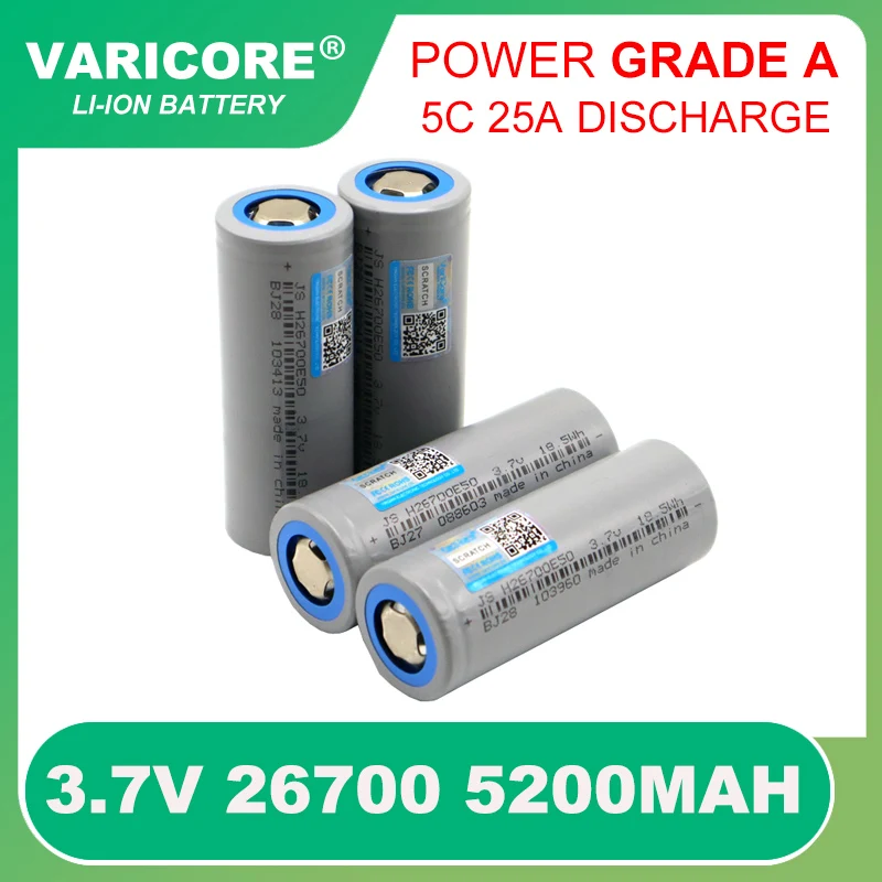 New-Original-3-7V-26700-5200mah-Lithium-Rechargeable-Battery-Power-5c ...